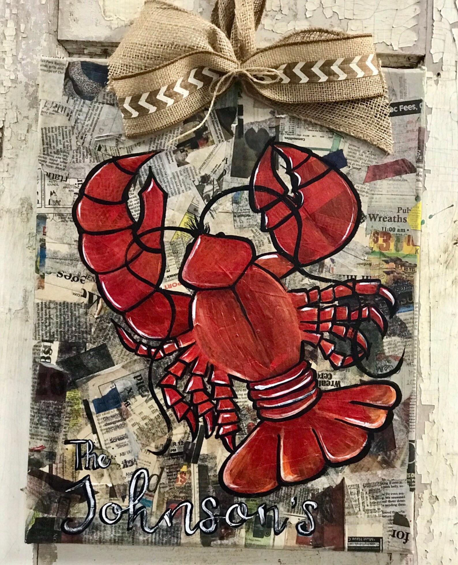 Crawfish Newspaper Canvas - Etsy