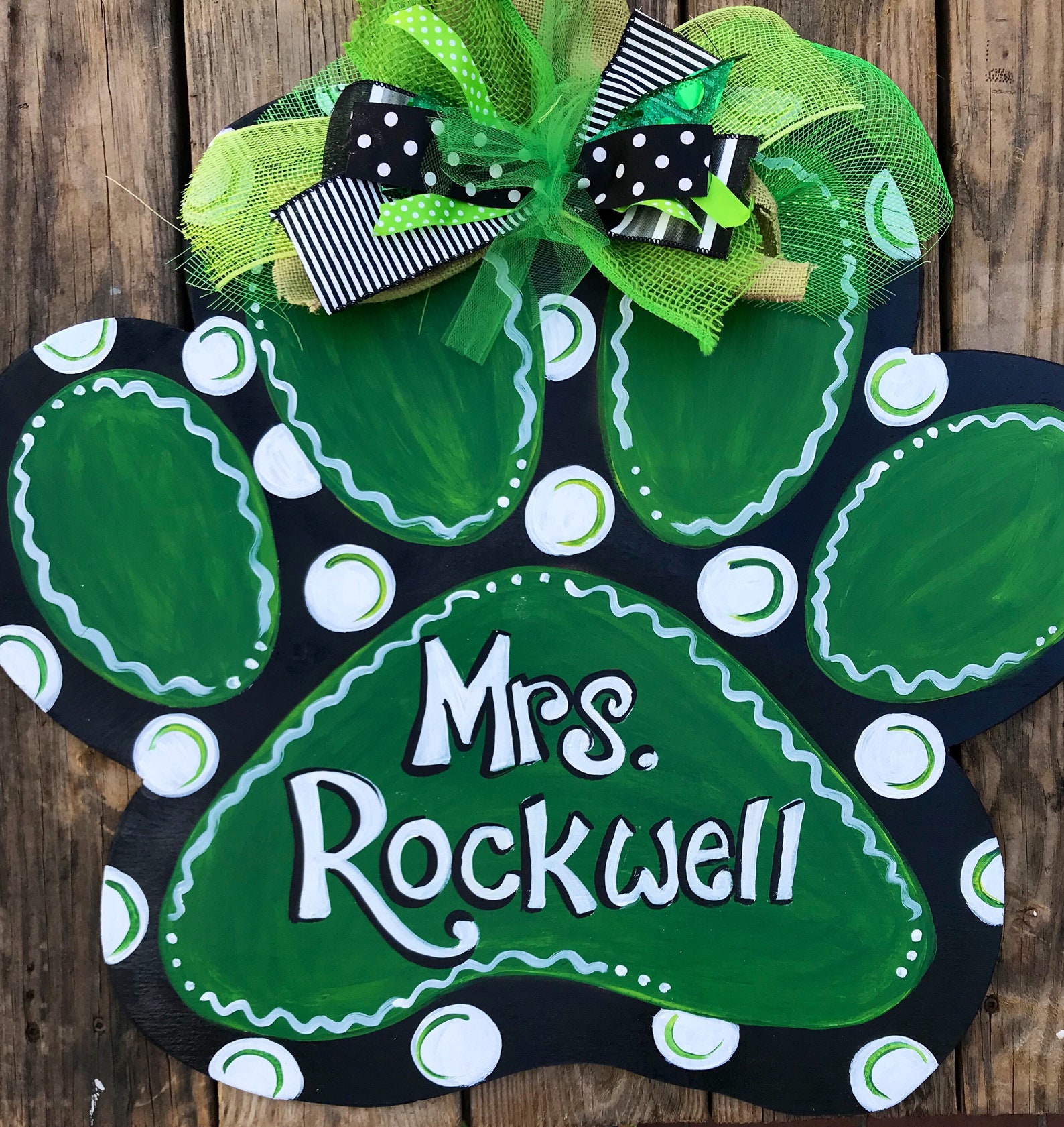 Paw Print Door Hanger - Etsy