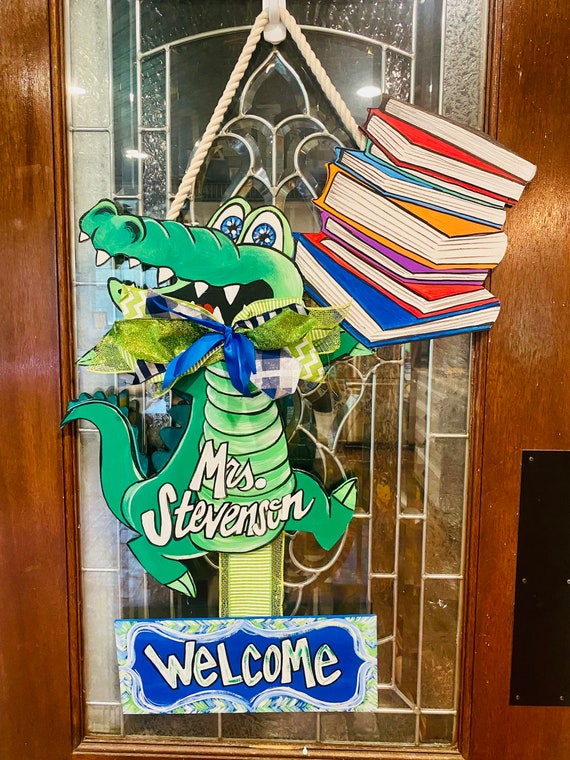 Gator Reading Book Door Hanger - Etsy