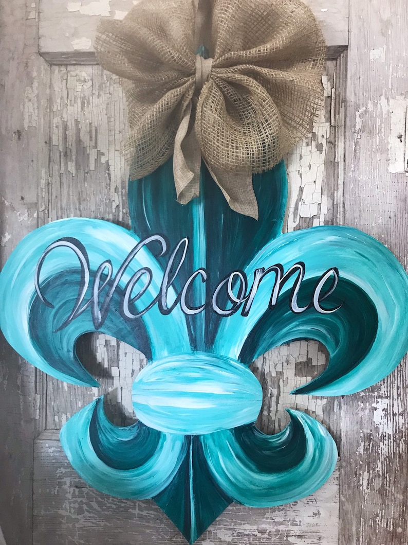 Fleur De Lis Door Hanger - Etsy