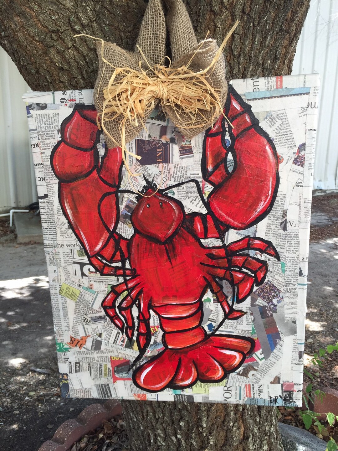 Crawfish Newspaper Canvas! - Etsy