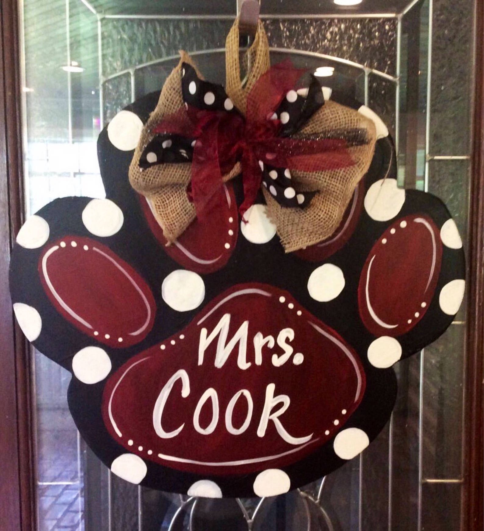 Paw Print Door Hanger - Etsy