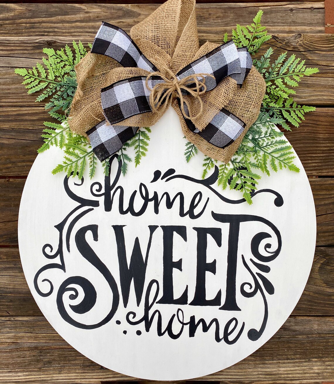 Round home sweet home door hanger | Etsy