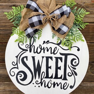 Round Home Sweet Home Door Hanger - Etsy