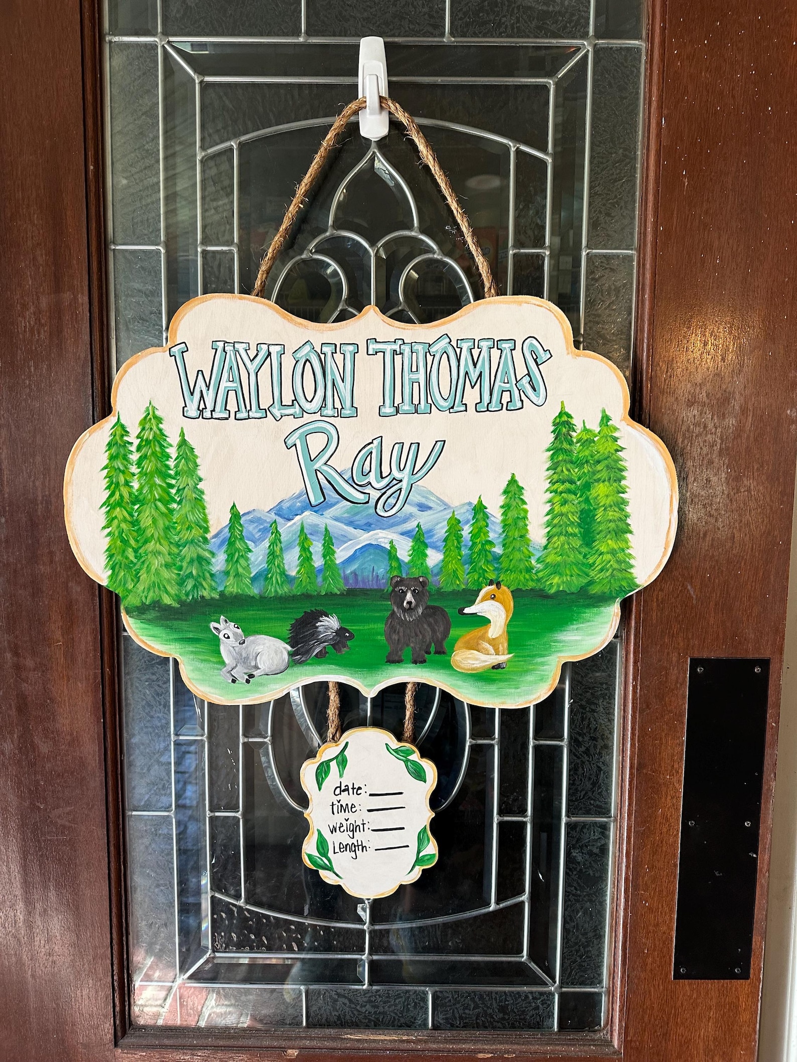 Mountain, Forest and Animals Baby Door Hanger - Etsy