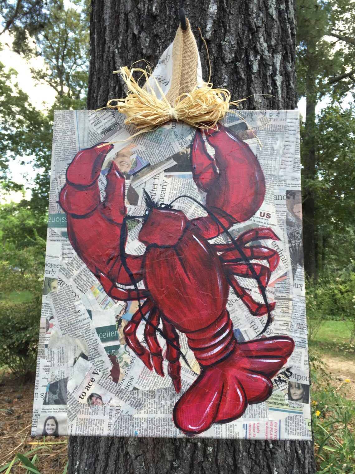 Crawfish Newspaper Canvas - Etsy