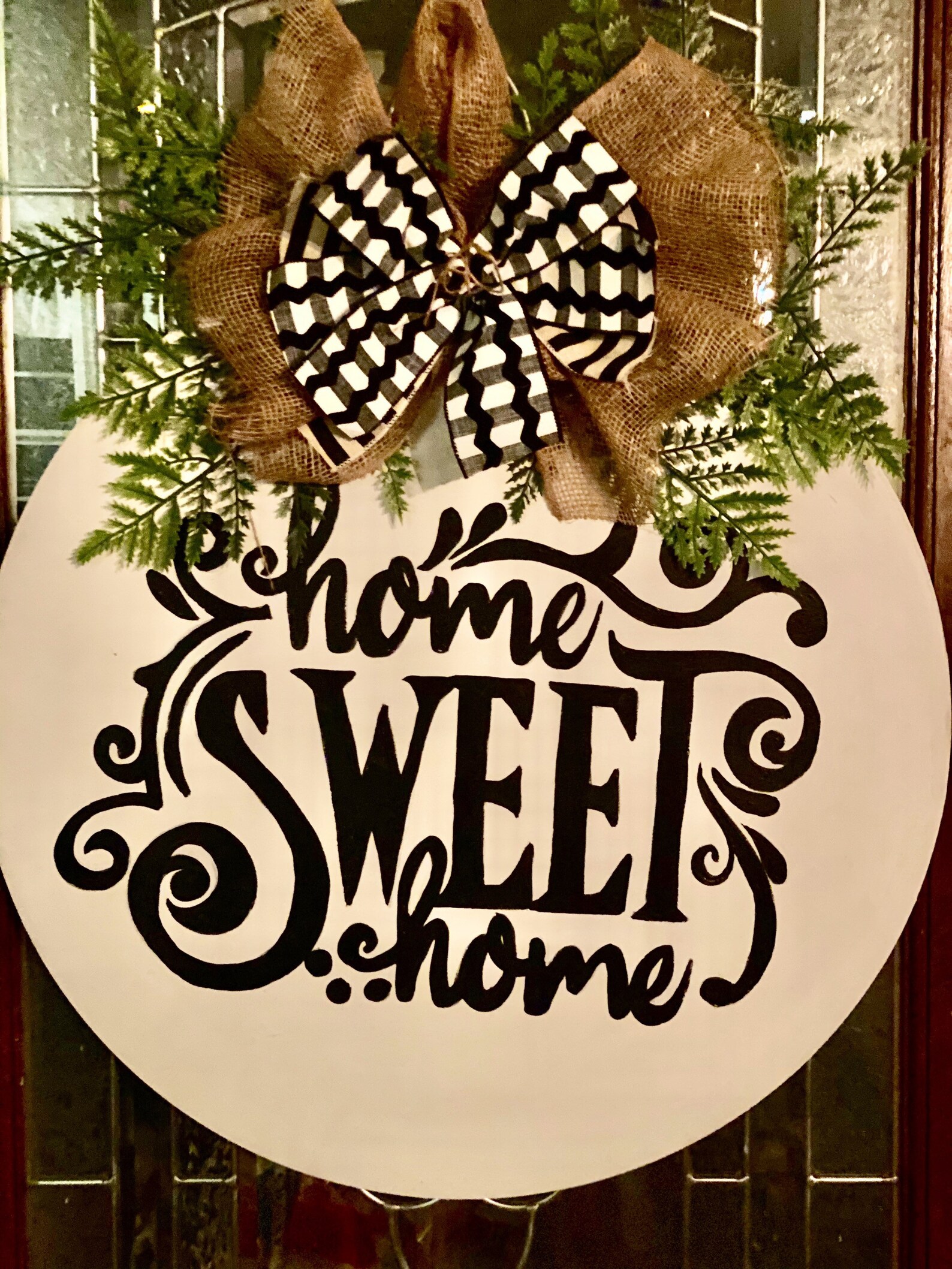 Round home sweet home door hanger | Etsy