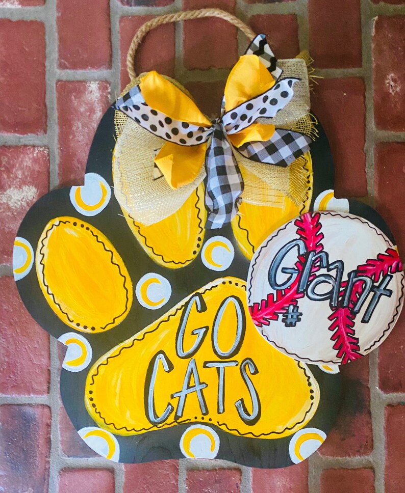 Paw Print Door Hanger - Etsy