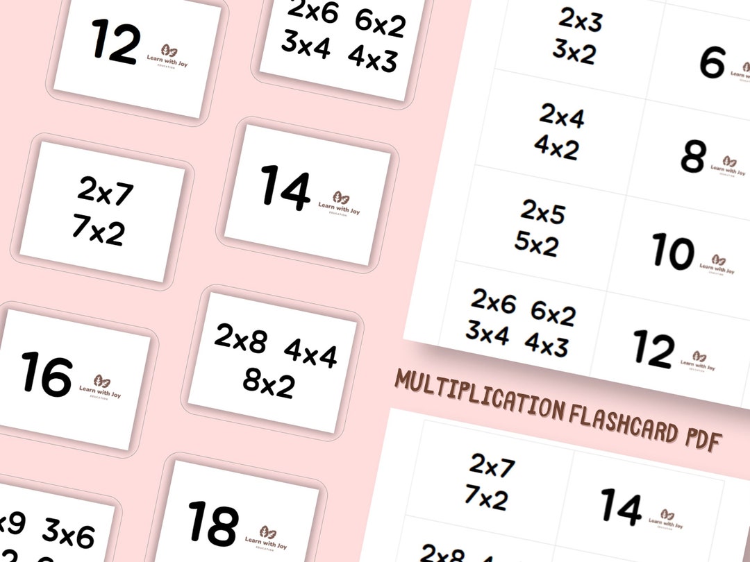 Tarjetas de multiplicación en PDF imprimibles 31 tarjetas y un ...