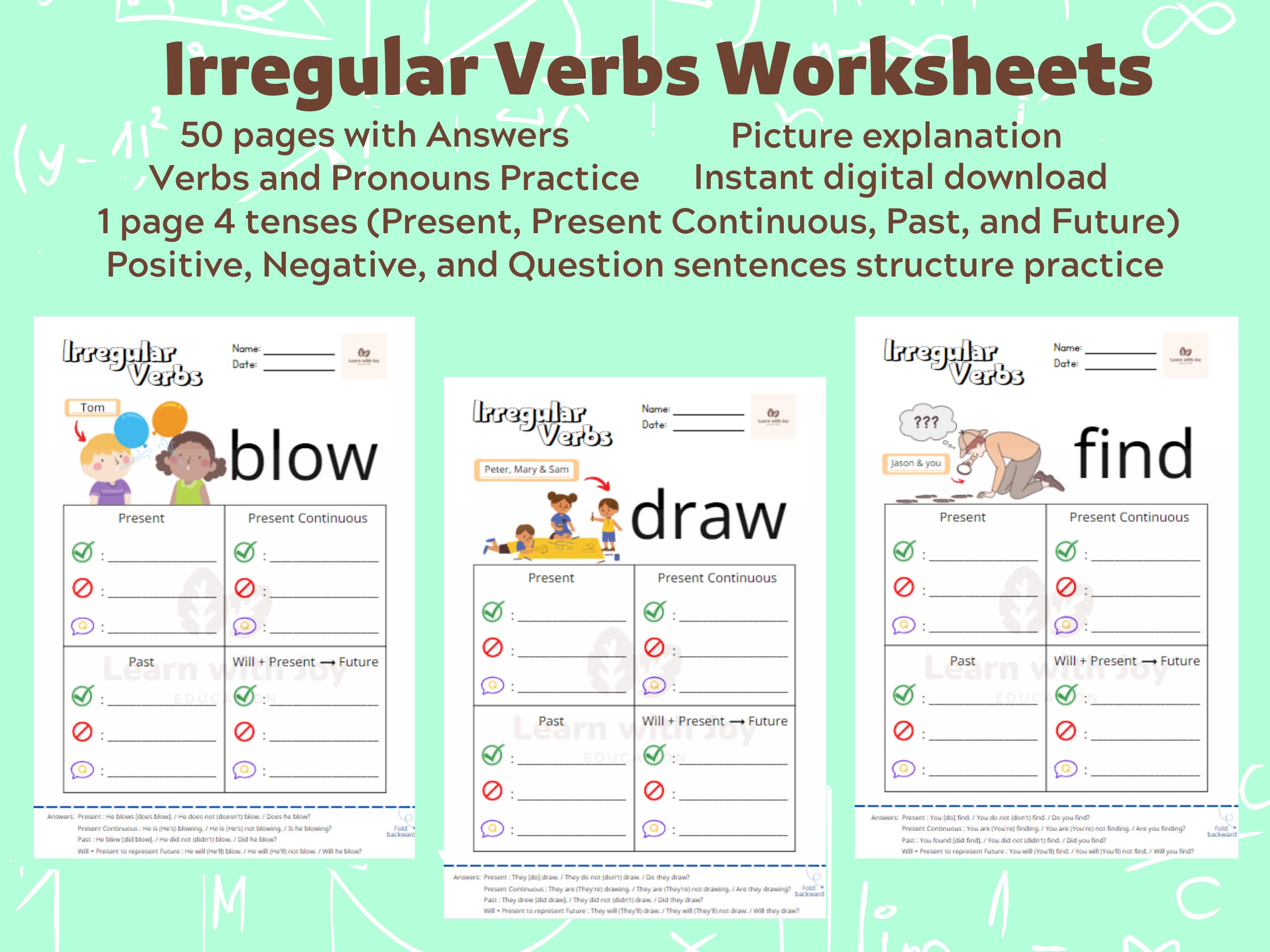 Regular And Irregular Verbs Worksheet