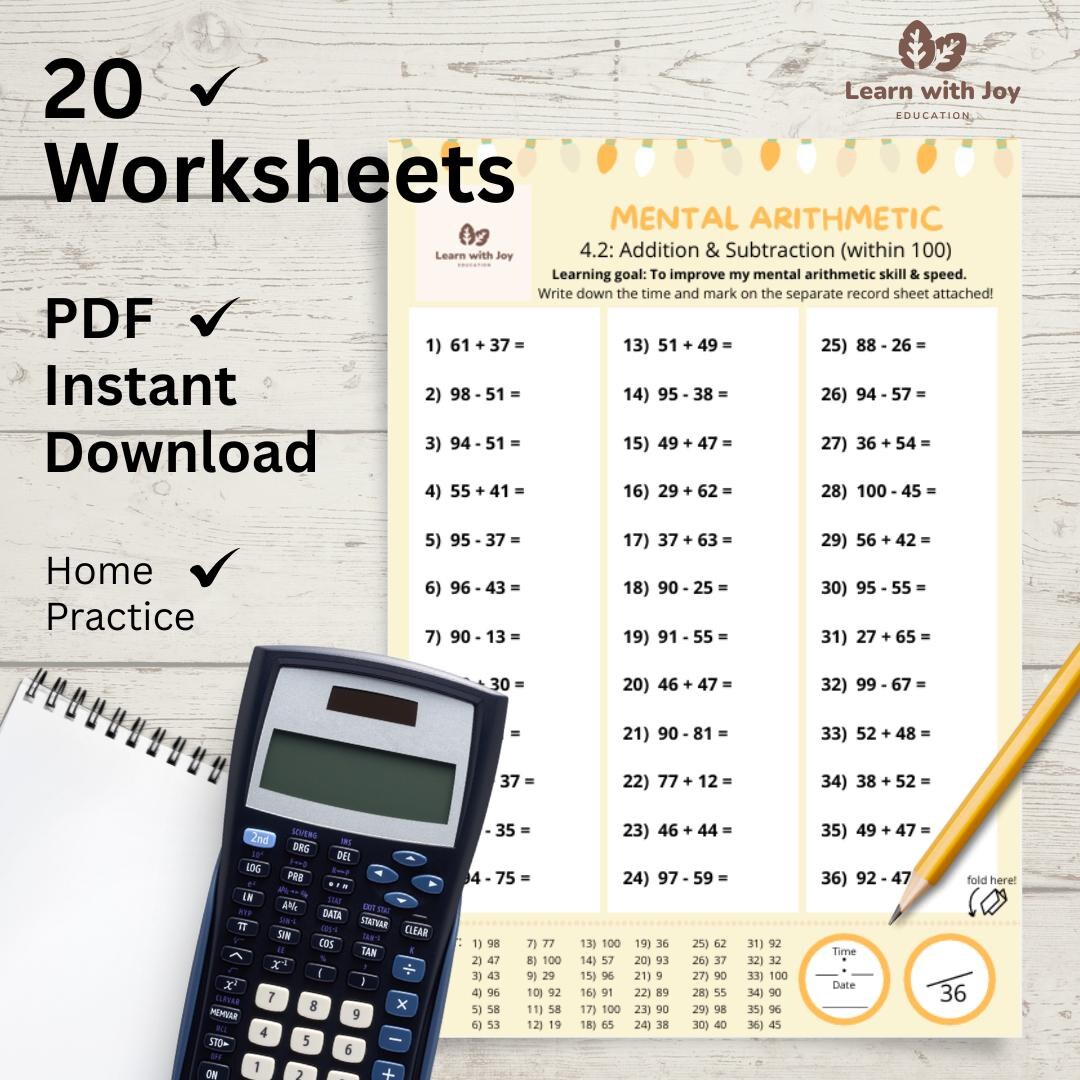 20+2 Printable Math Worksheets | Mental Arithmetic Practice | Addition ...