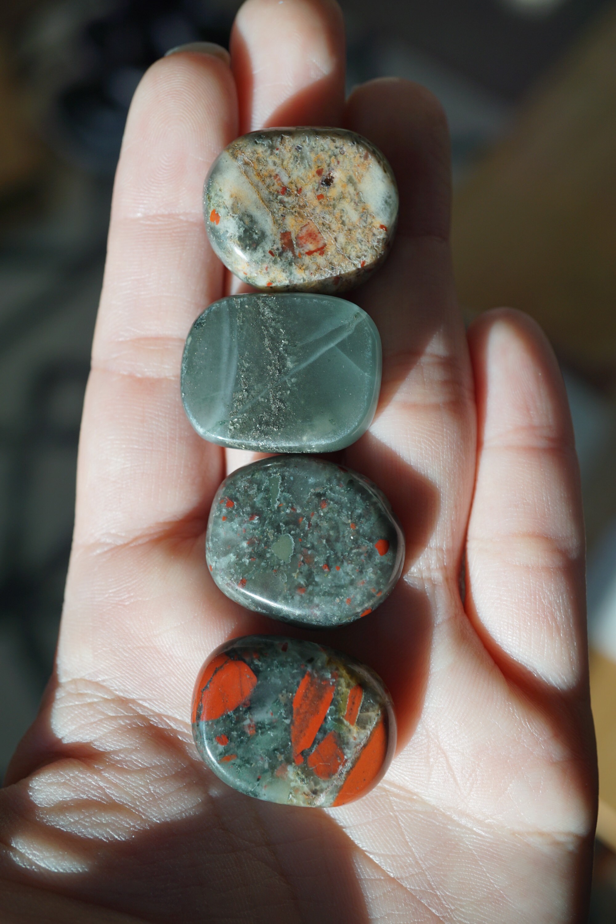 Dragon Bloodstone medallion worry stone/pocket stone for | Etsy