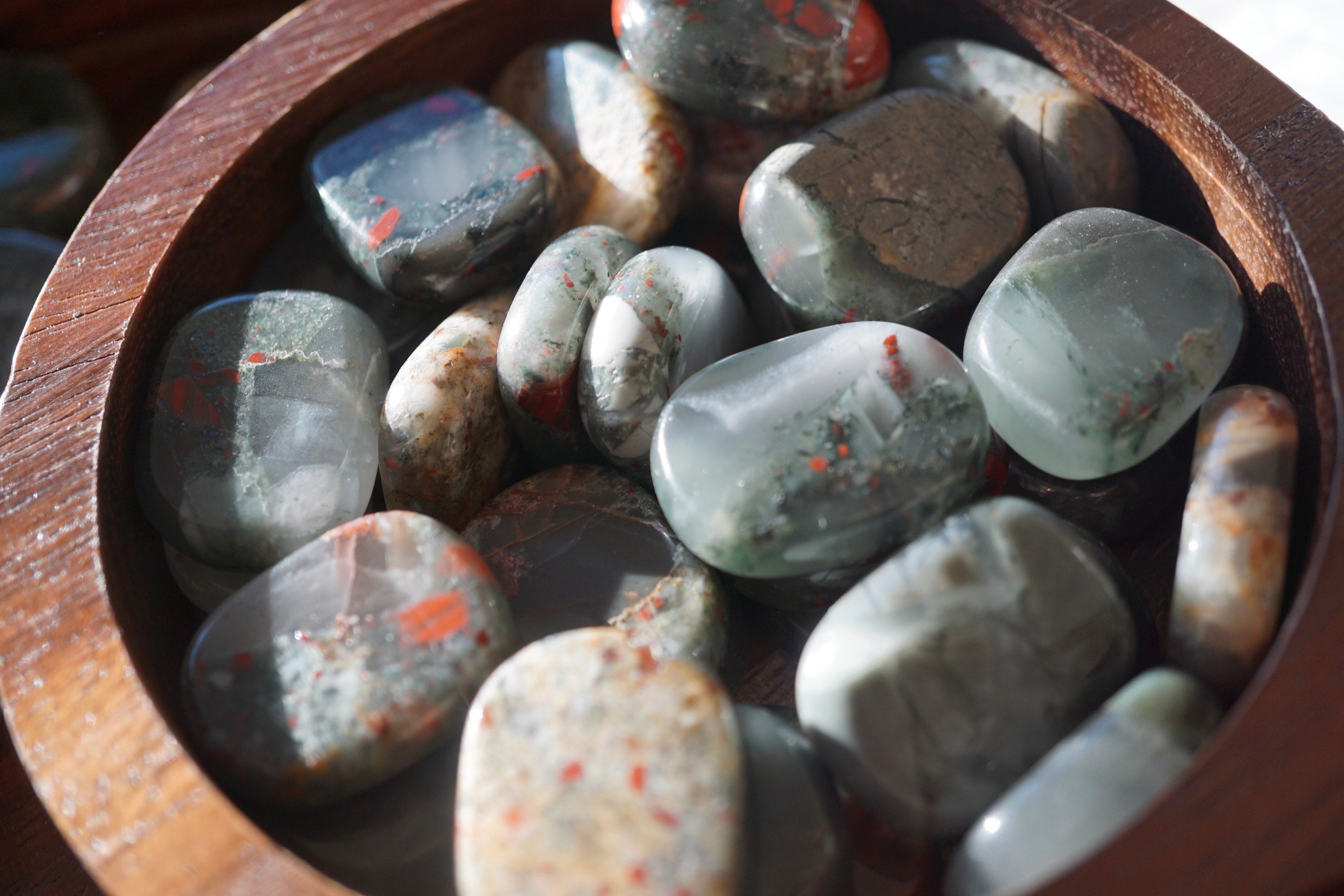 Dragon Bloodstone medallion worry stone/pocket stone for | Etsy