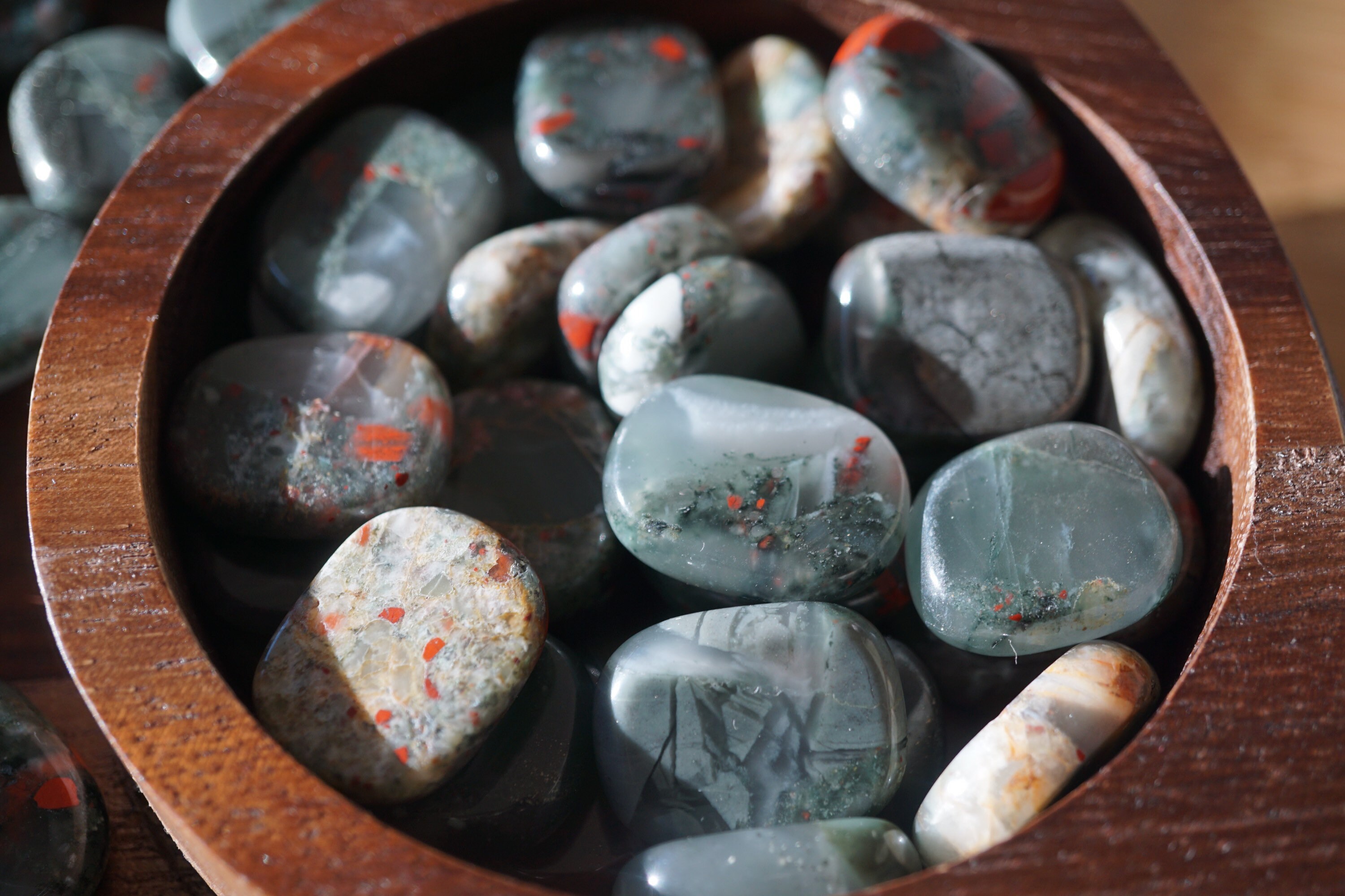 Dragon Bloodstone medallion worry stone/pocket stone for | Etsy