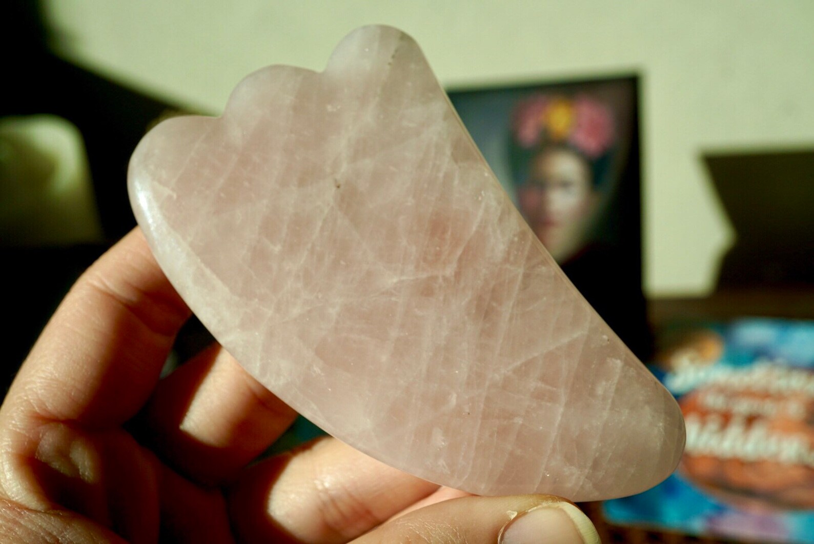 1 Gua Sha Massage Stonerose Quartz Crystal Beauty Facial Etsy