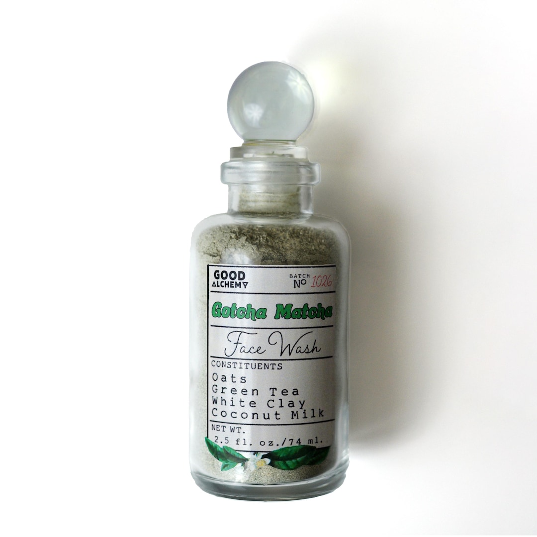 Gotcha' Matcha Powdered Face Wash: Natural Green Tea Vegan Skincare - Etsy