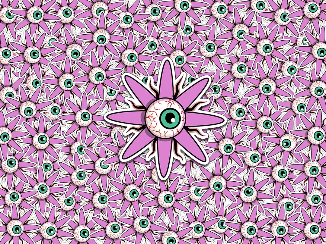 Eco-friendly Flowering Eyeball Sticker - Etsy
