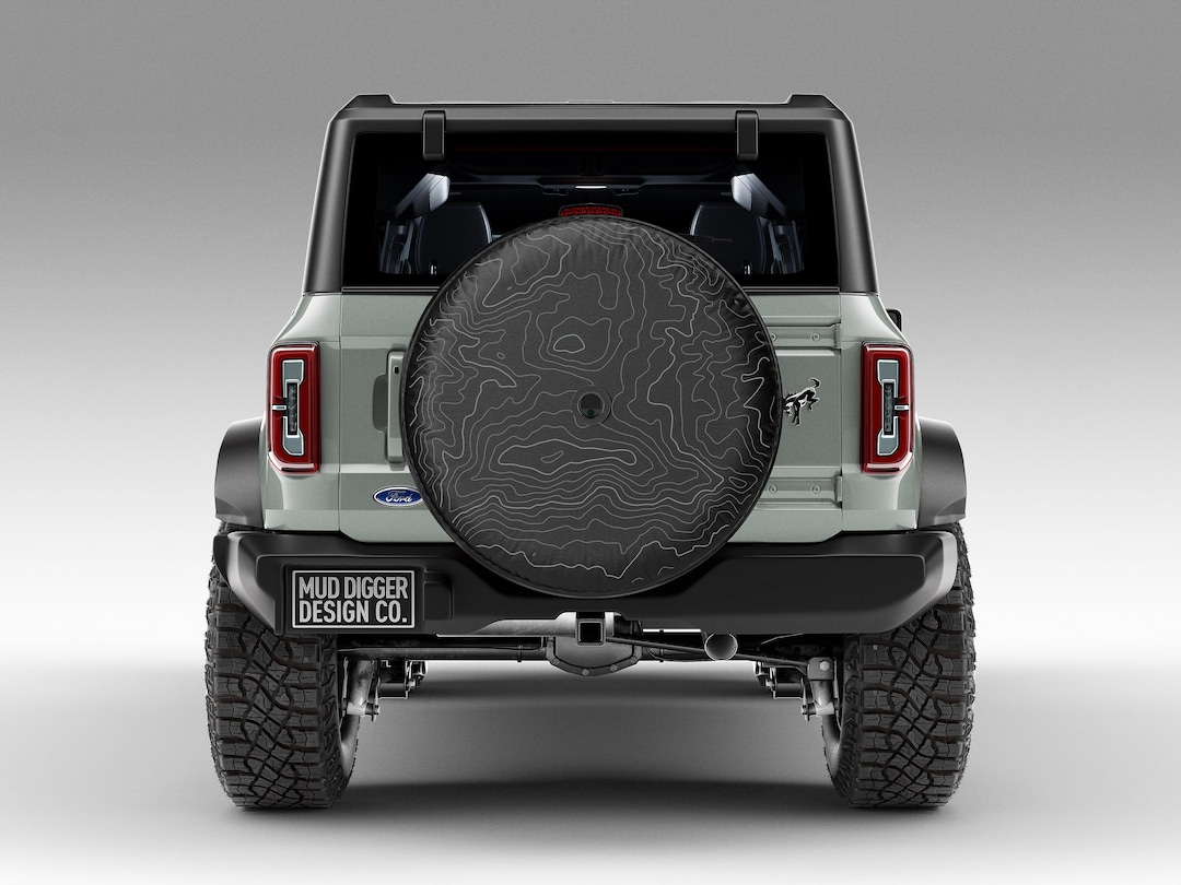 Custom Ford Bronco Spare Tire Cover With Backup Camera — 2021-2025 Ford ...