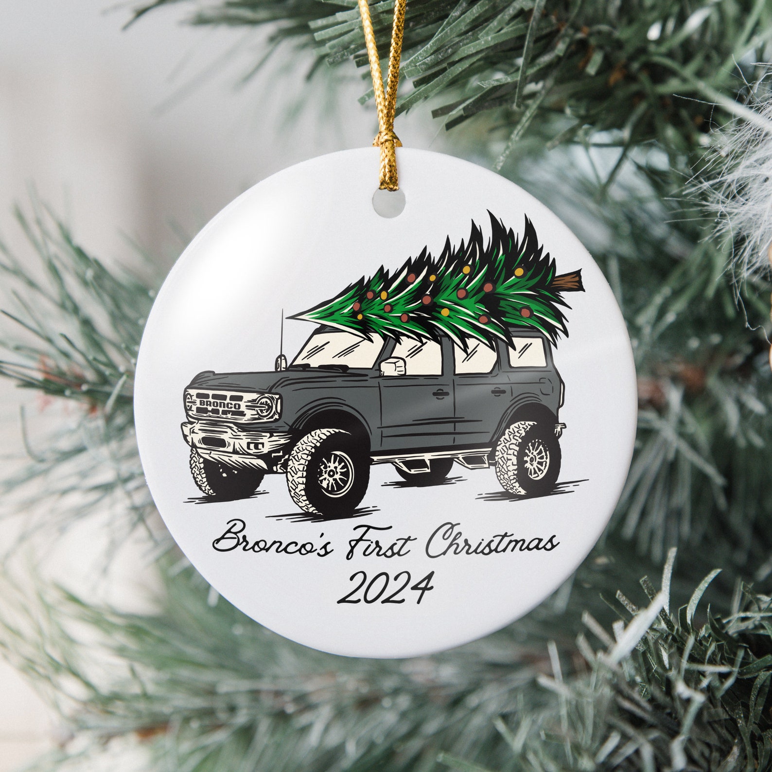 FORD BRONCO Metal Christmas Ornament, Bronco Gifts, Bronco's First ...