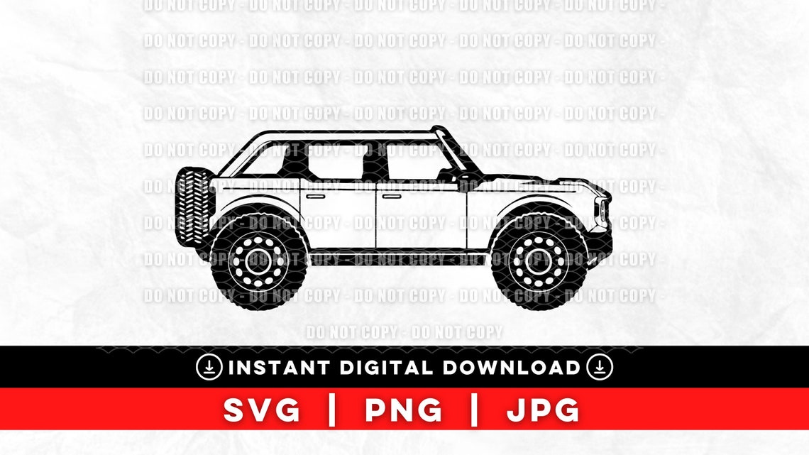 Ford Bronco SVG PNG JPG Cricut Silhouette Cut Files Bronco - Etsy
