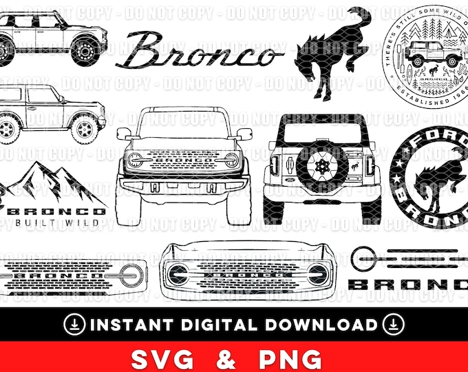 PNG | Bronco Digital Art for Instant Download | Bronco Babe - Etsy