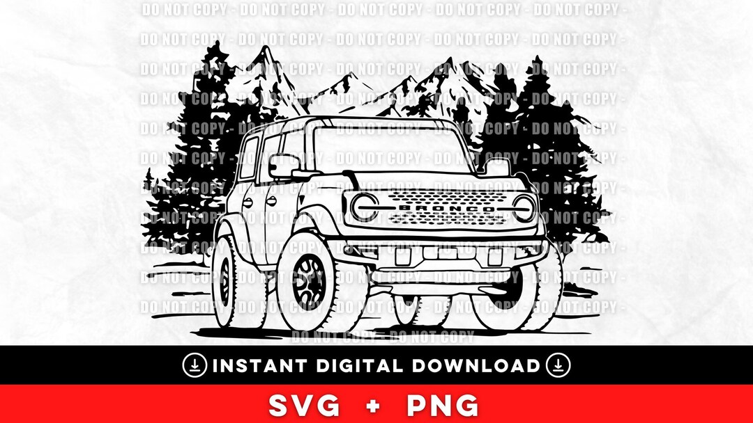 Ford Bronco SVG PNG JPG Cricut Silhouette Cut Files, Bronco Grill, Ford ...