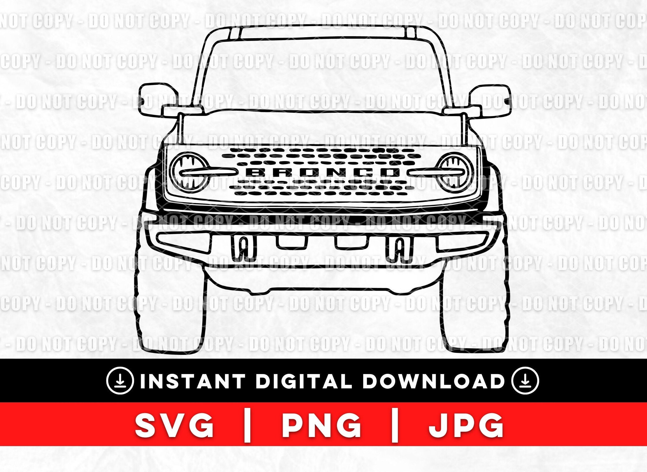 Ford Bronco SVG PNG JPG Cricut Silhouette Cut Files Bronco - Etsy Australia