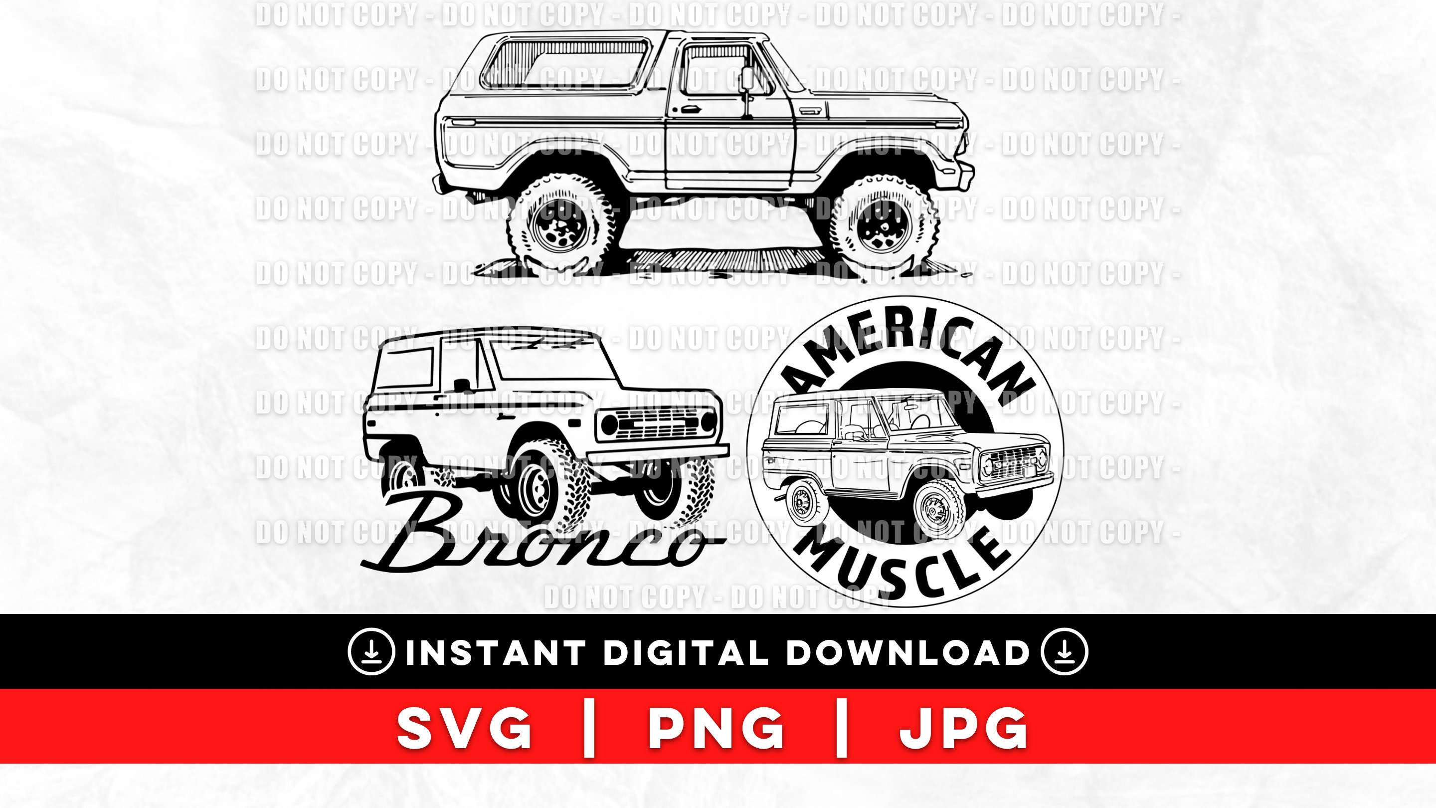 Ford Bronco SVG PNG JPG Cricut Silhouette Cut Files Early - Etsy Australia