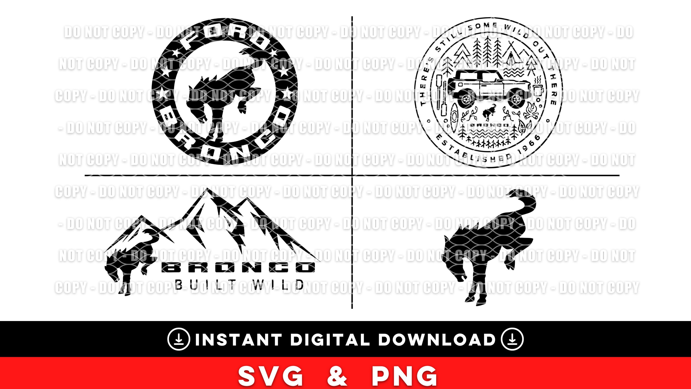 Ford Bronco SVG PNG Cricut Silhouette Cut Files, Bronco Grill, Ford ...