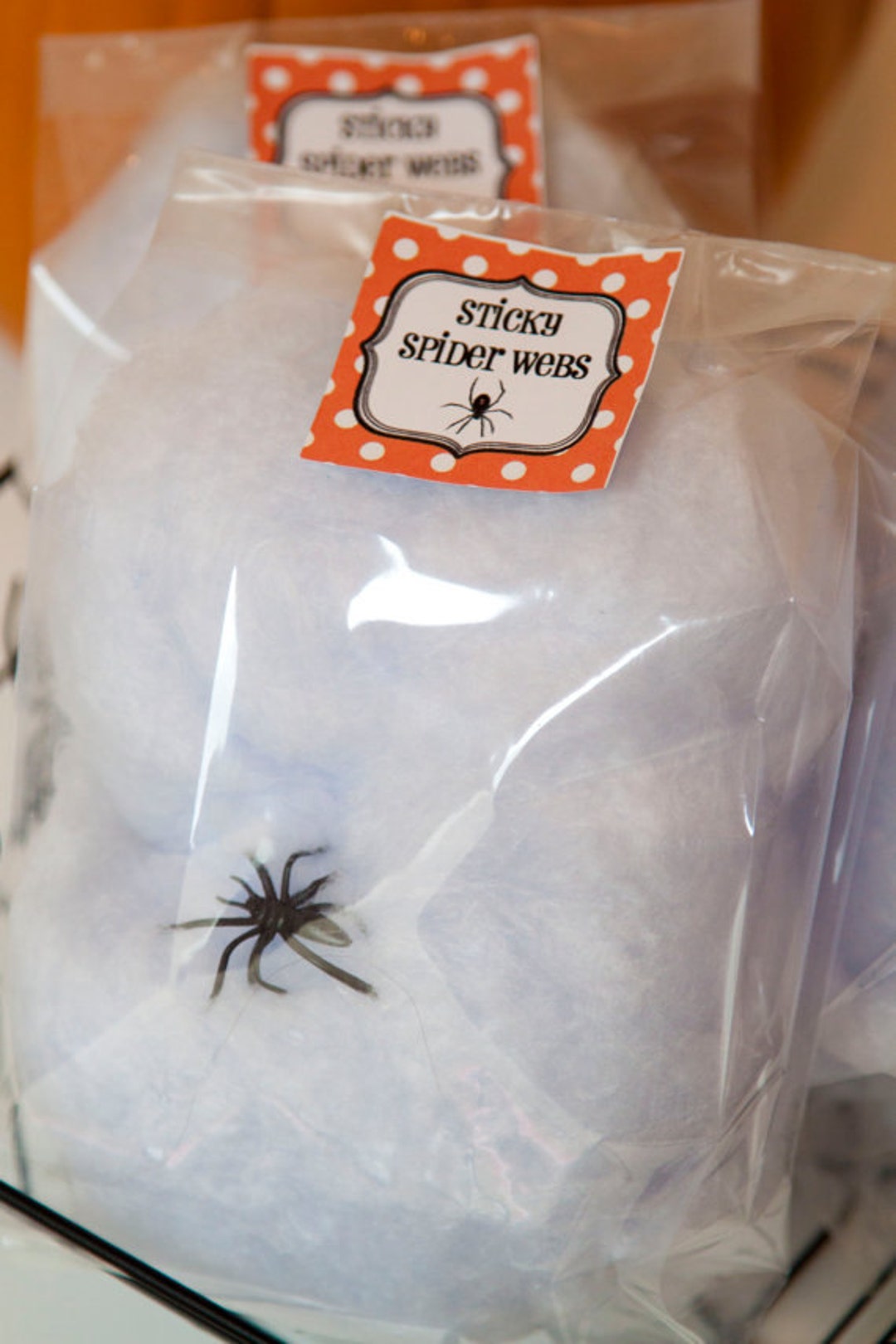 15 Small Sticky Spider Web Cotton Candy Favors With Custom Label - Etsy