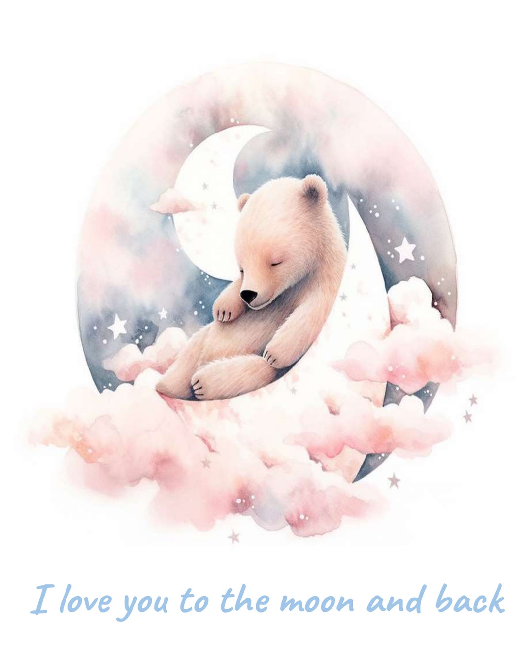Set of Four Printable Nursery Cute Wall Art Nursery Posters Bedroom ...
