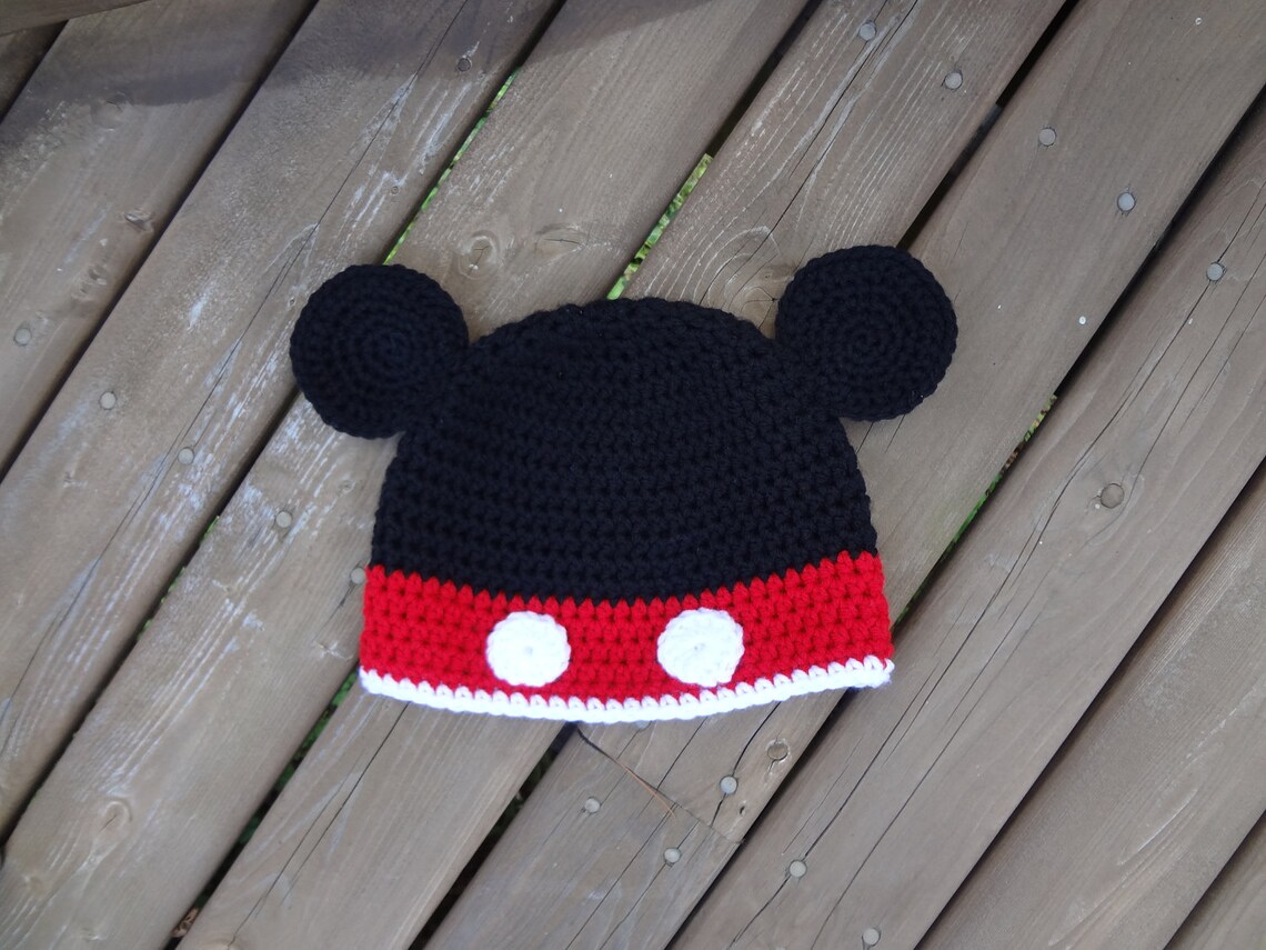 Cartoon Mouse Crochet Hat PATTERN, PDF, 6 Sizes, Instant Download - Etsy
