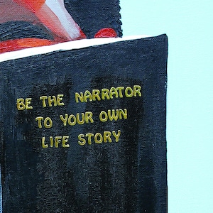 Man Reading Book With Inspirational Quote - Life Story - Art Wall Print ...