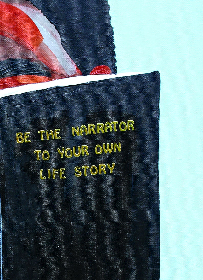 Man Reading Book With Inspirational Quote - Life Story - Art Wall Print ...