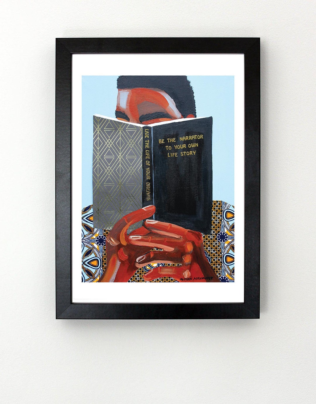 Man Reading Book With Inspirational Quote - Life Story - Art Wall Print ...