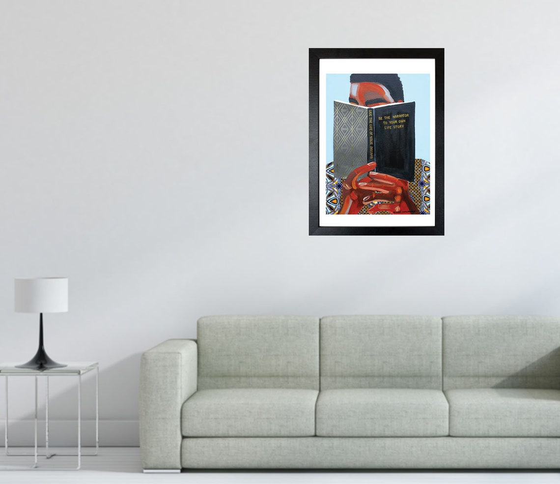 Man Reading Book With Inspirational Quote - Life Story - Art Wall Print ...