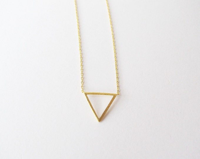 Open Triangle Necklace // Geometric Jewelry Gold - Etsy