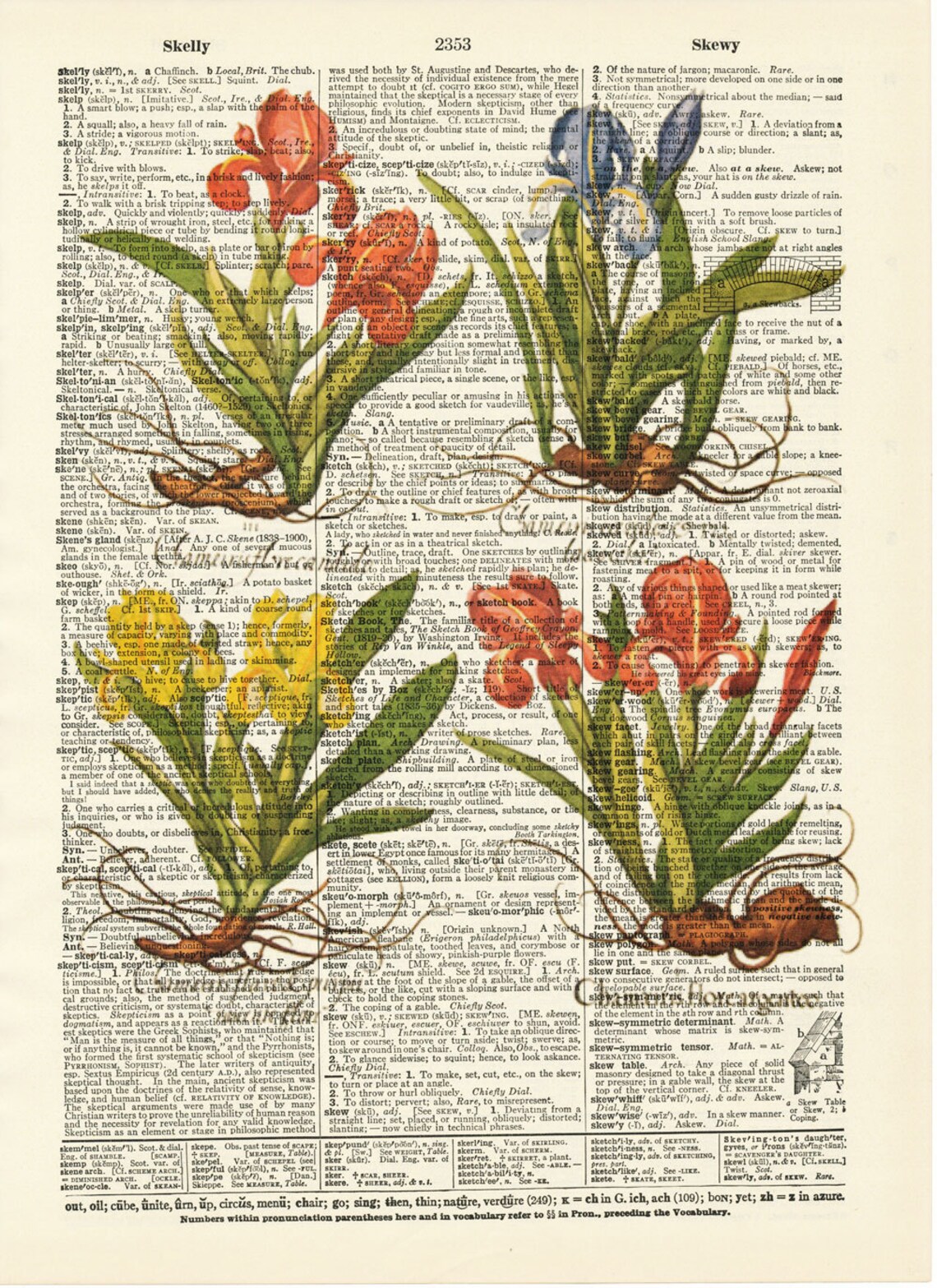 Vintage Dictionary Art Print IRIS FLOWERS Dictionary Page - Etsy