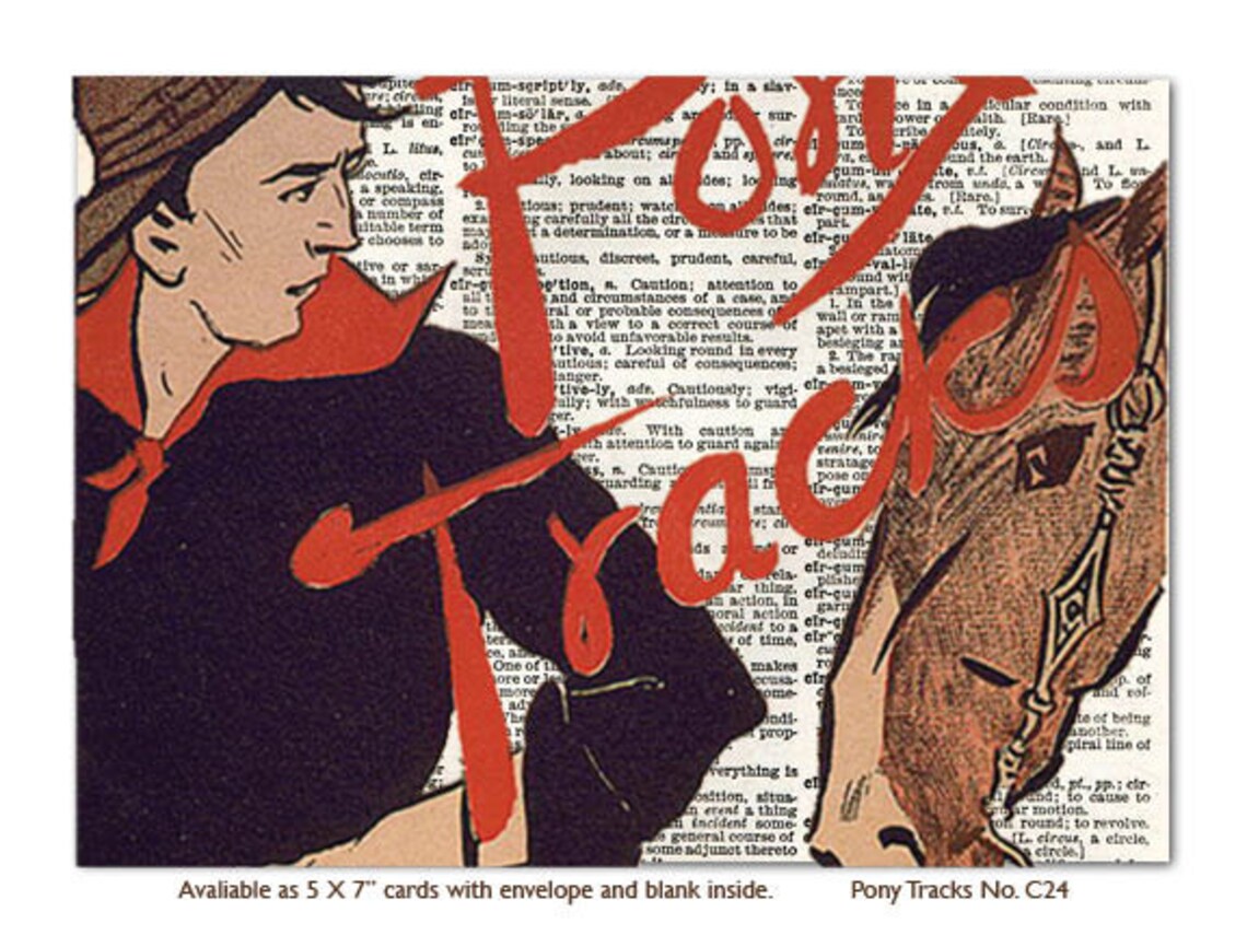 Dictionary Art Print COWBOY PONY Horse Book Page Art Print - Etsy