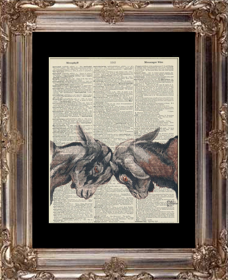 Vintage Dictionary Art Print GOATS Dictionary Page Book Art Print No ...