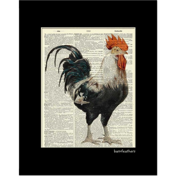 Gallo Dictionary Art Print Book Page Art Farm Decor | Etsy España