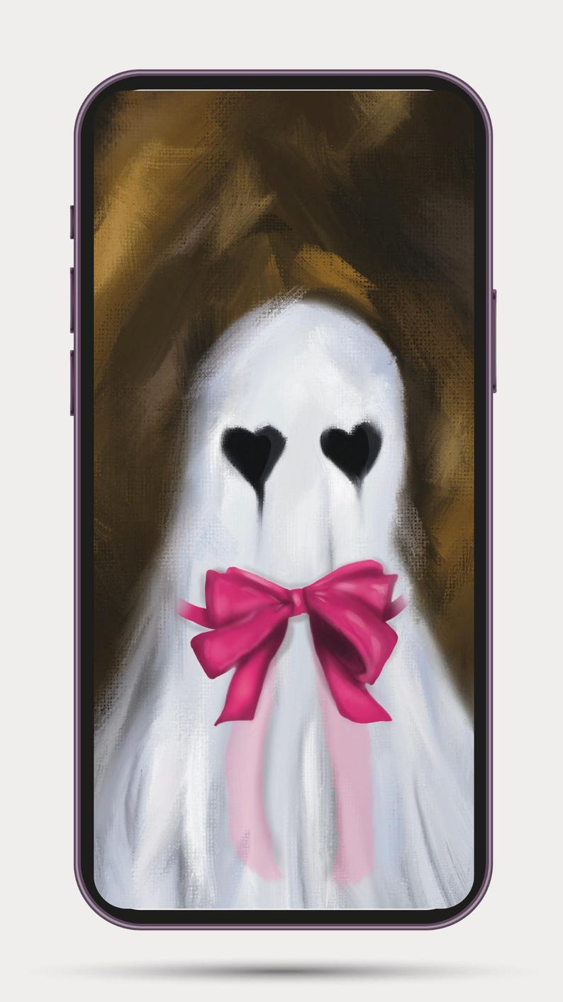 Ghost With Pink Bow iPhone Screen Saver (digital Download) - Etsy
