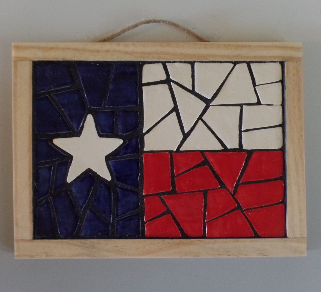 Framed Texas Flag Earthenware Mosaic - Etsy