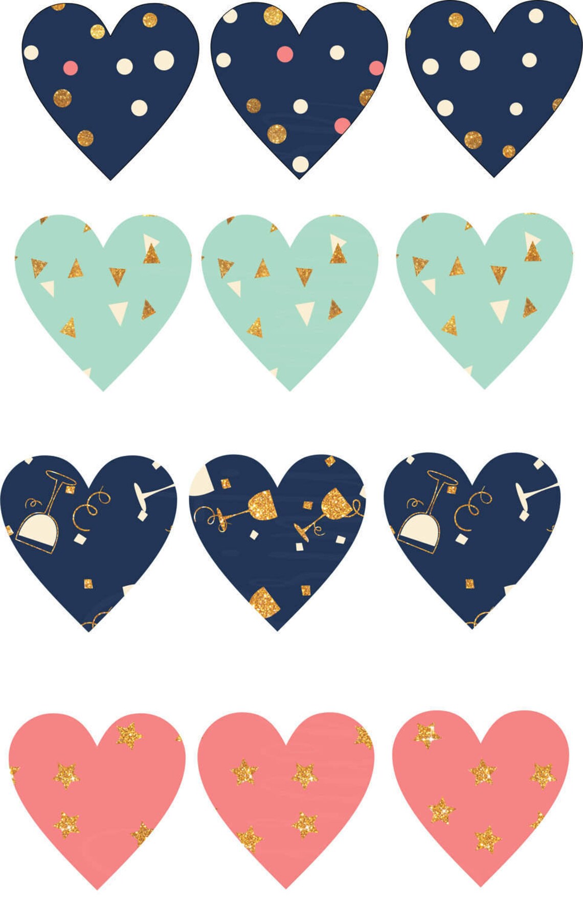 Planner Print Outs Card Notes Hearts/ Instant Download/journal - Etsy