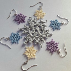 Snowflake Crochet Pattern, Snowflake Earring Crochet Pattern, Snowflake ...