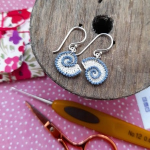 Tiny Shell Earrings, Crochet Shell Earrings, Crochet Conch Shell ...