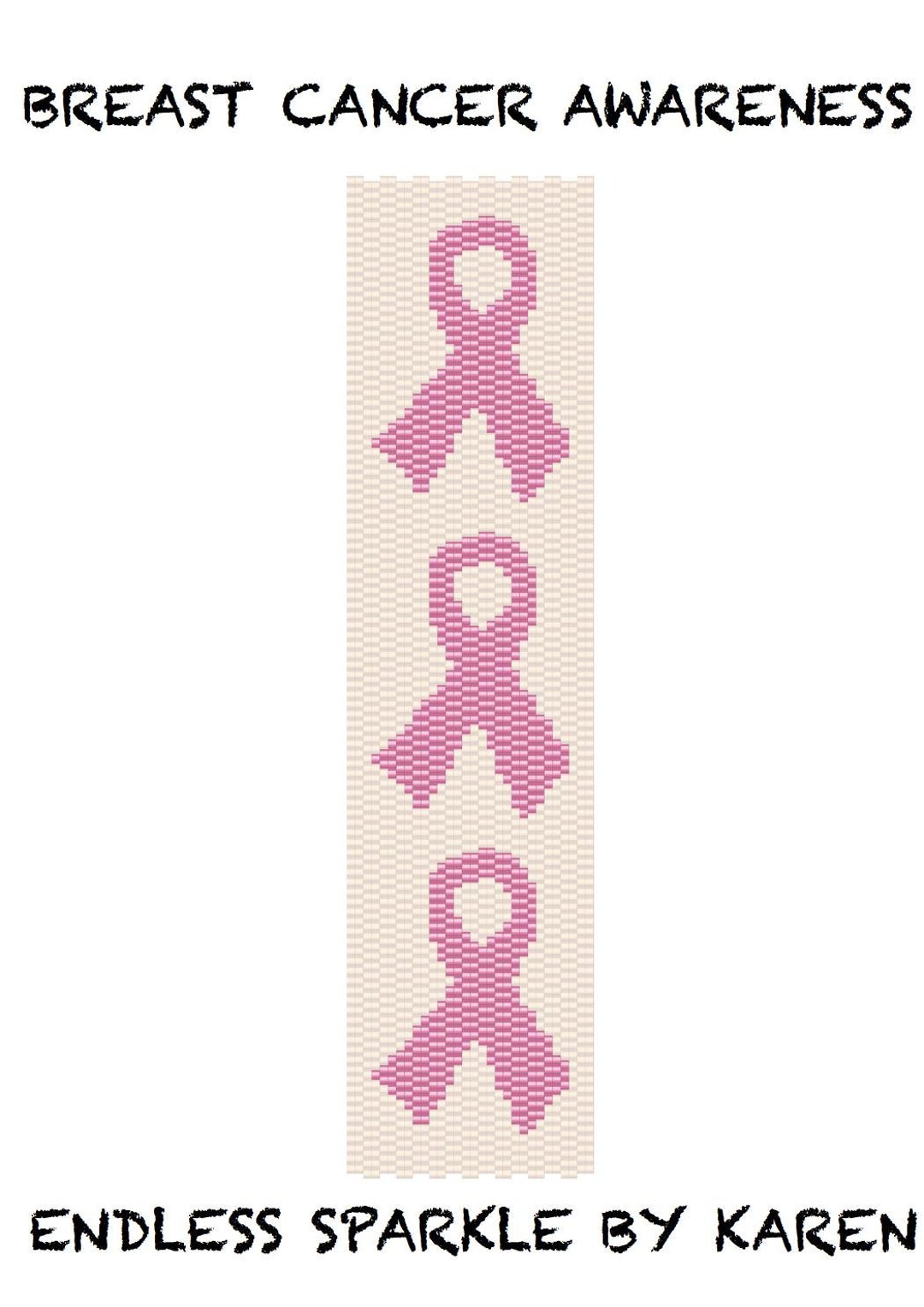 Breast Cancer Awareness Peyote Cuff Bracelet Pattern - Etsy