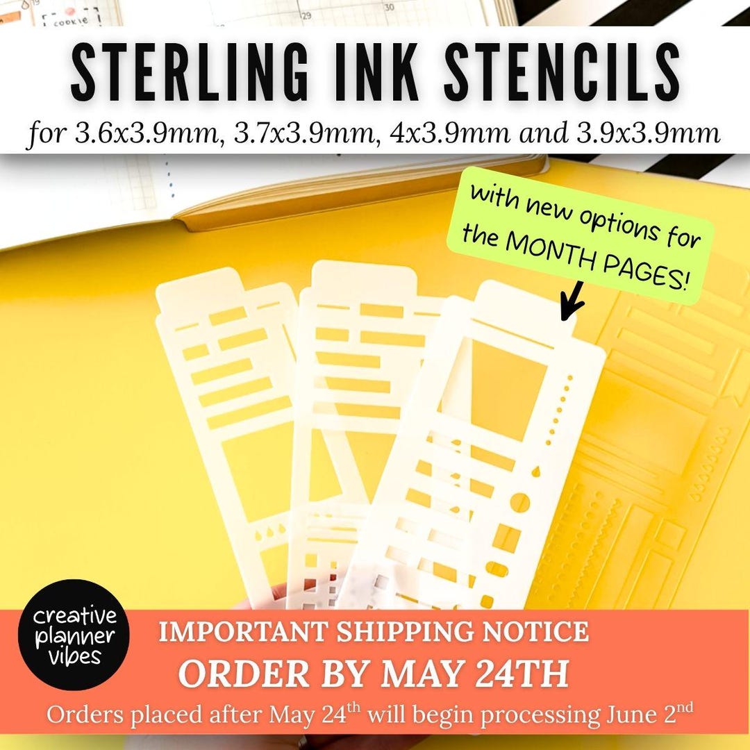 Sterling Ink Planner & Notebook Small Stencils for Daily, Weekly, and ...