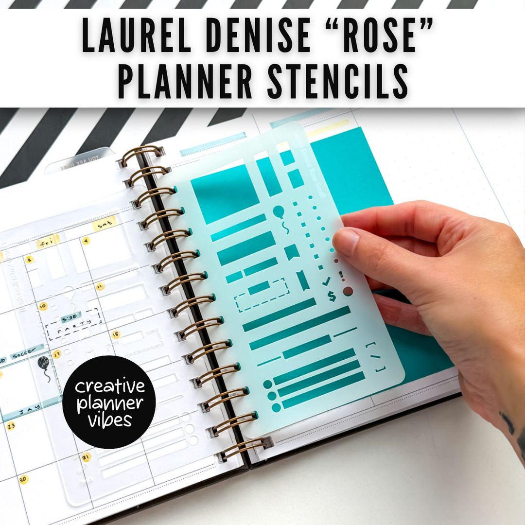 Laurel Denise "rose" Small Planner Clip-in Stencil Insert - Etsy