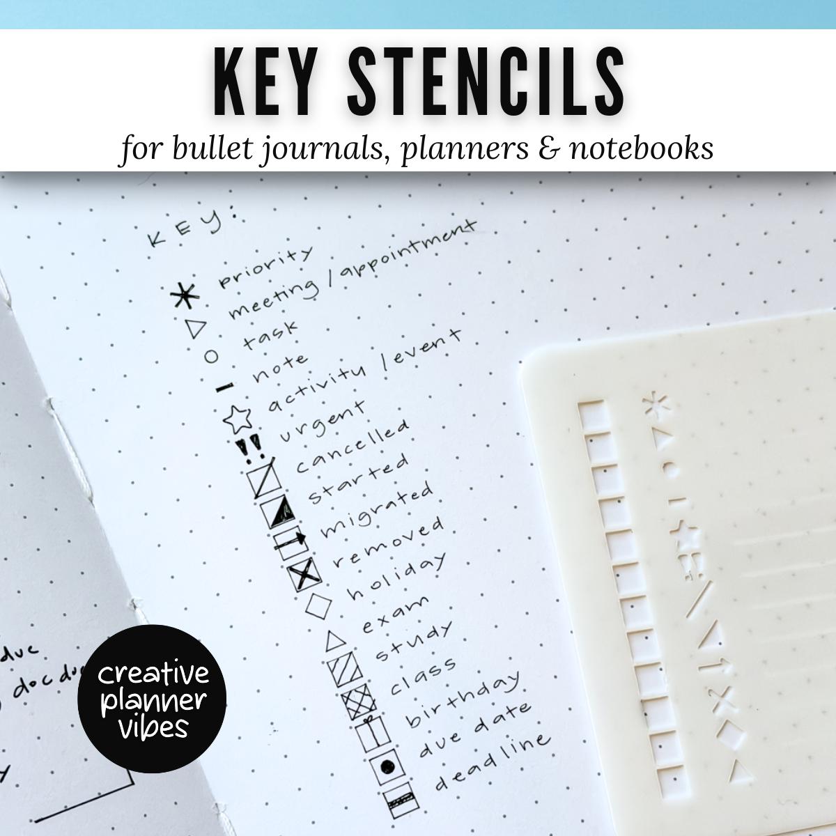Key Stencils | Bullet Journal Icons | Planner | Dot Journal | Notebook ...
